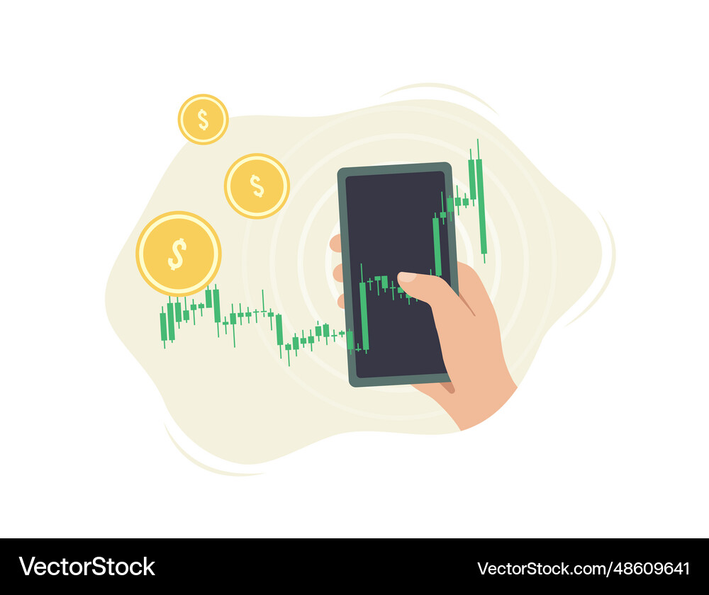 Investment strategy analyzing financial market Vector Image