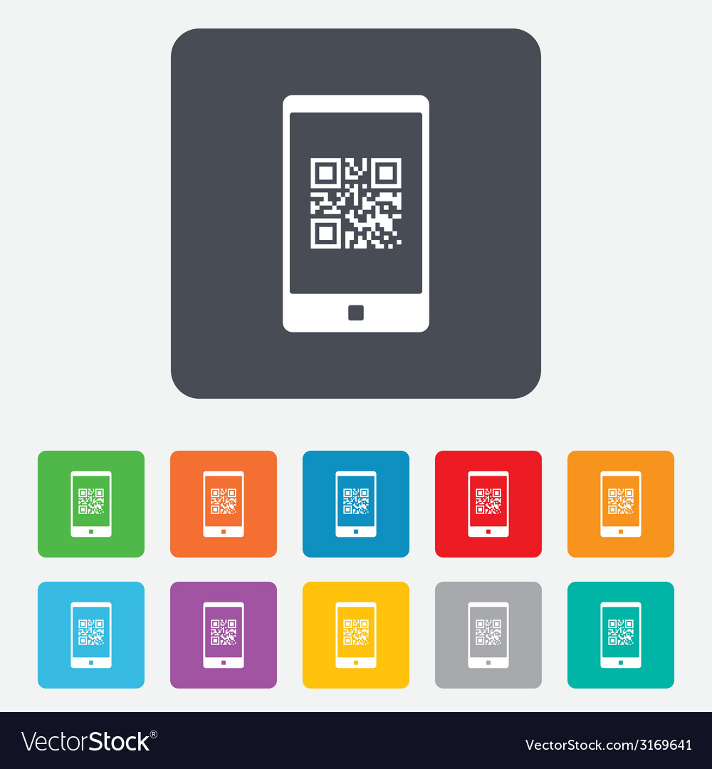 Qr code sign icon scan code symbol Royalty Free Vector Image