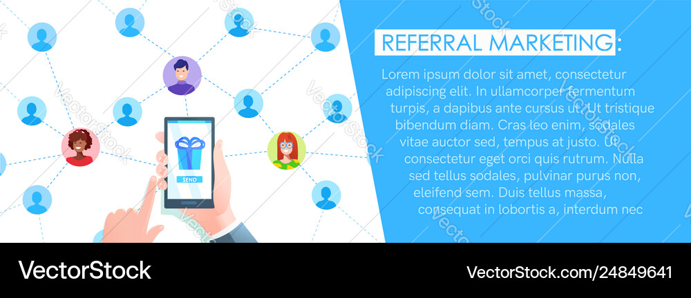 Referral marketing banner Royalty Free Vector Image