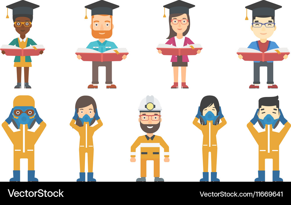 Set of with graduates Royalty Free Vector Image