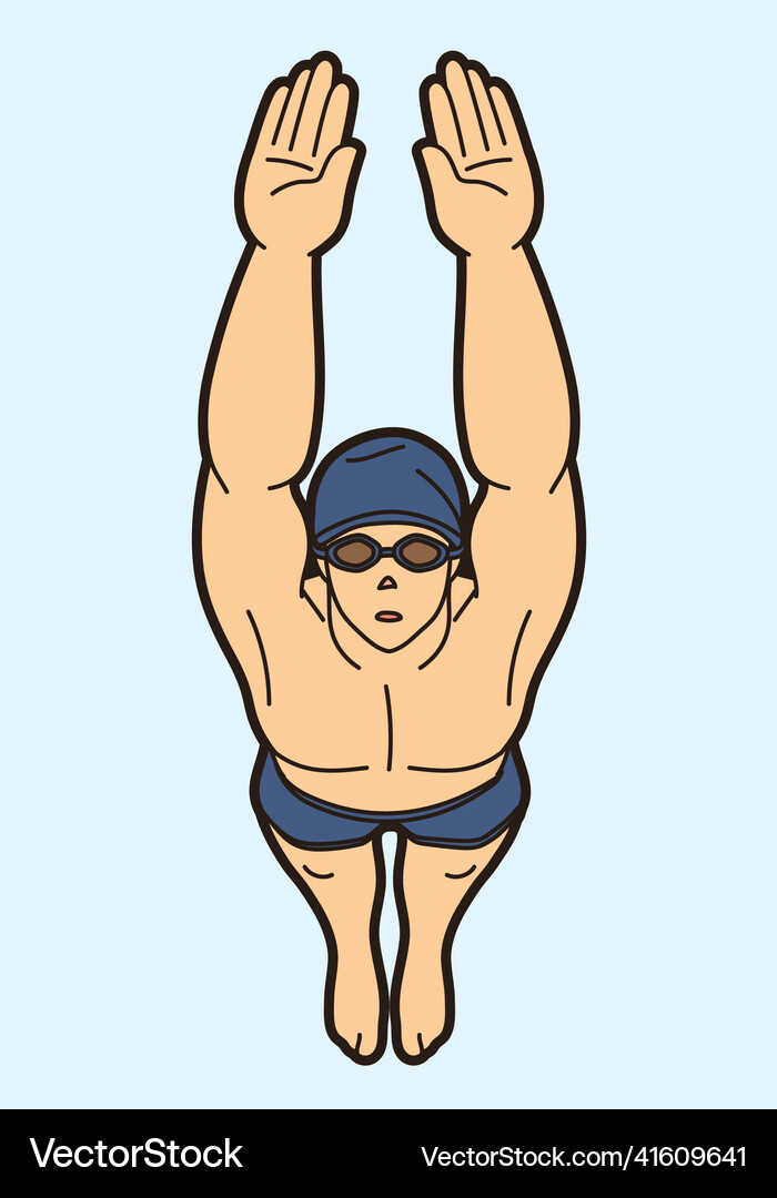 Swimming sport swimmer action Royalty Free Vector Image