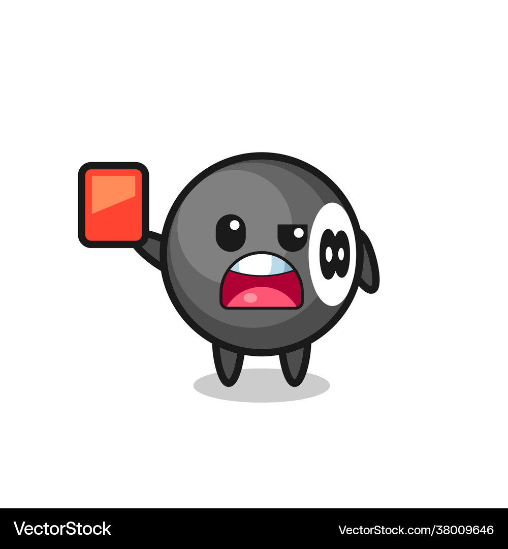 8 ball billiard cute mascot as referee giving Vector Image