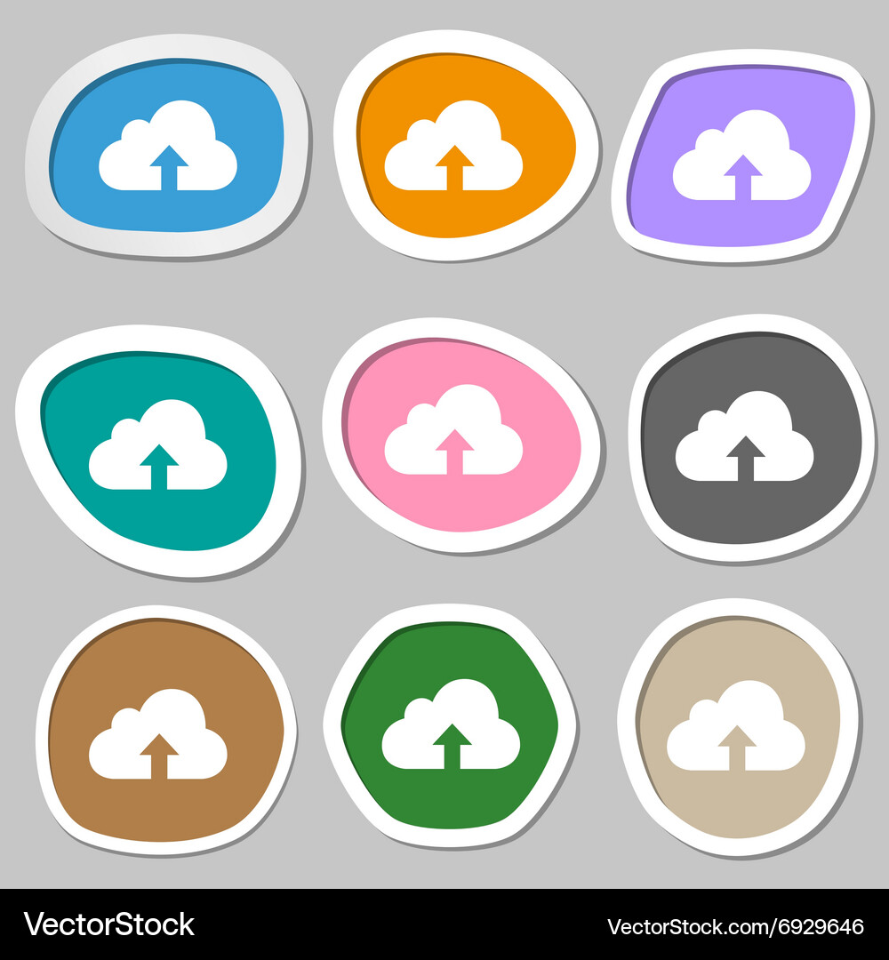 Backup symbols multicolored paper stickers Vector Image