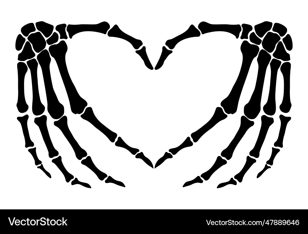 Bone signs skeleton love finger skull Royalty Free Vector