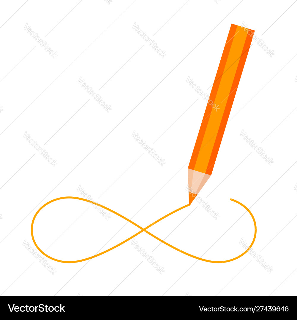 Color pencil drawing infinity symbol isolated Vector Image