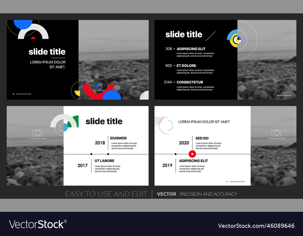 Creative presentation templates with editable Vector Image