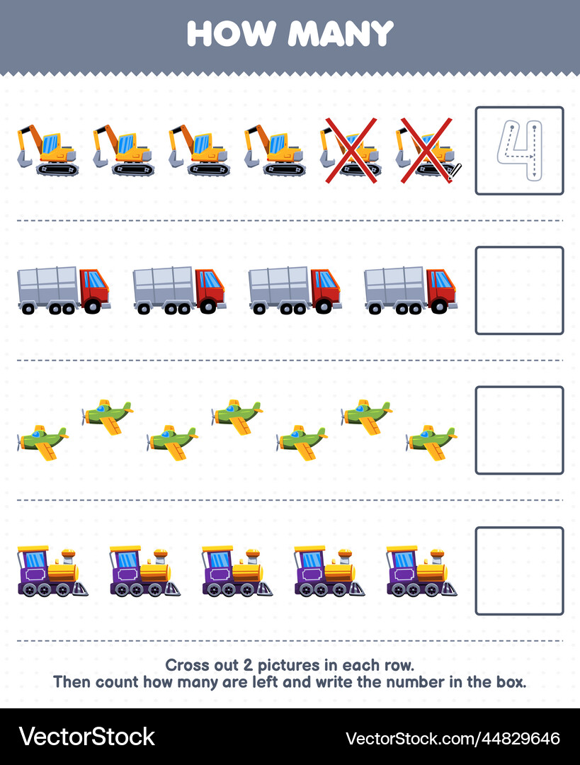 Education game for children count how many cute Vector Image