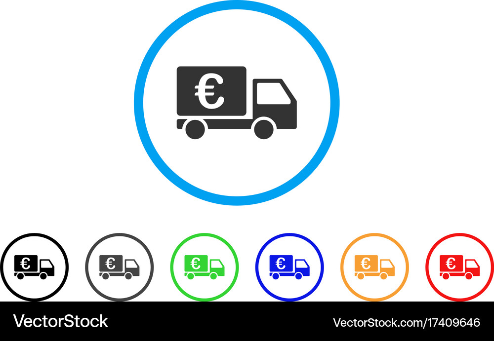 Euro collector car rounded icon Royalty Free Vector Image