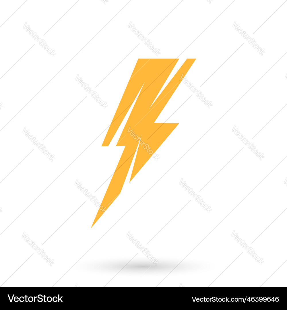 Lightning power icon in flat style energy symbol Vector Image