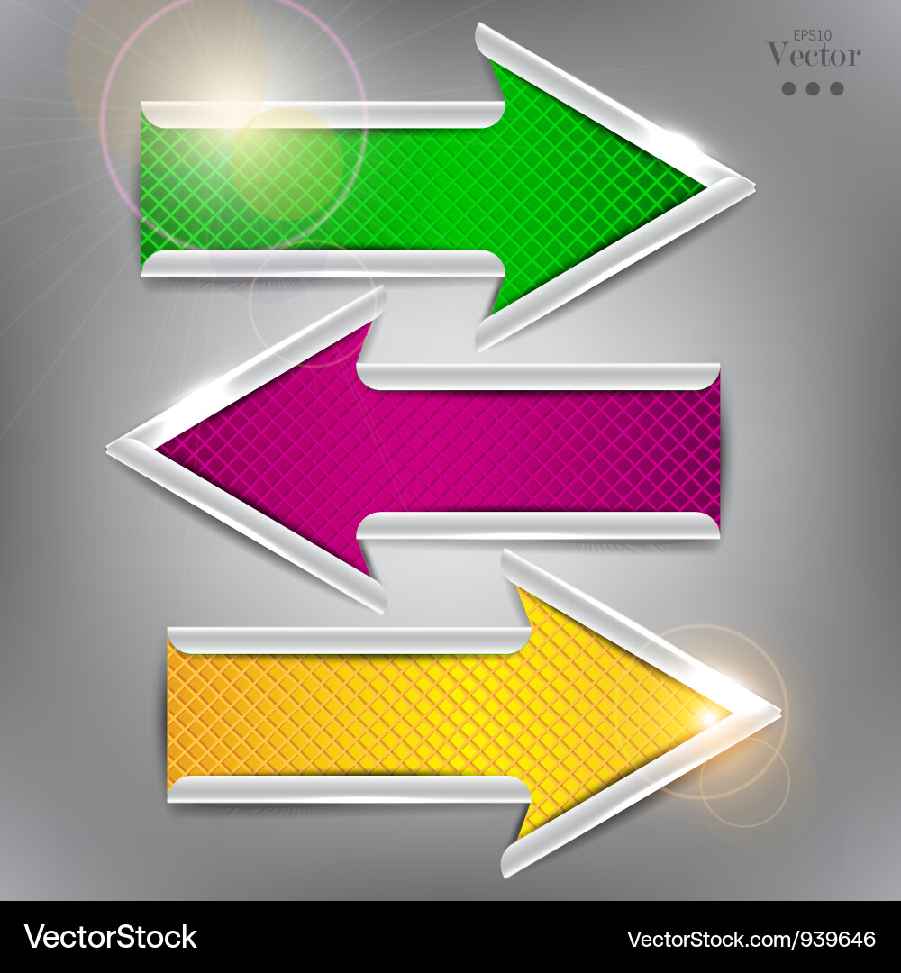 Set of colorful arrows website elements Royalty Free Vector