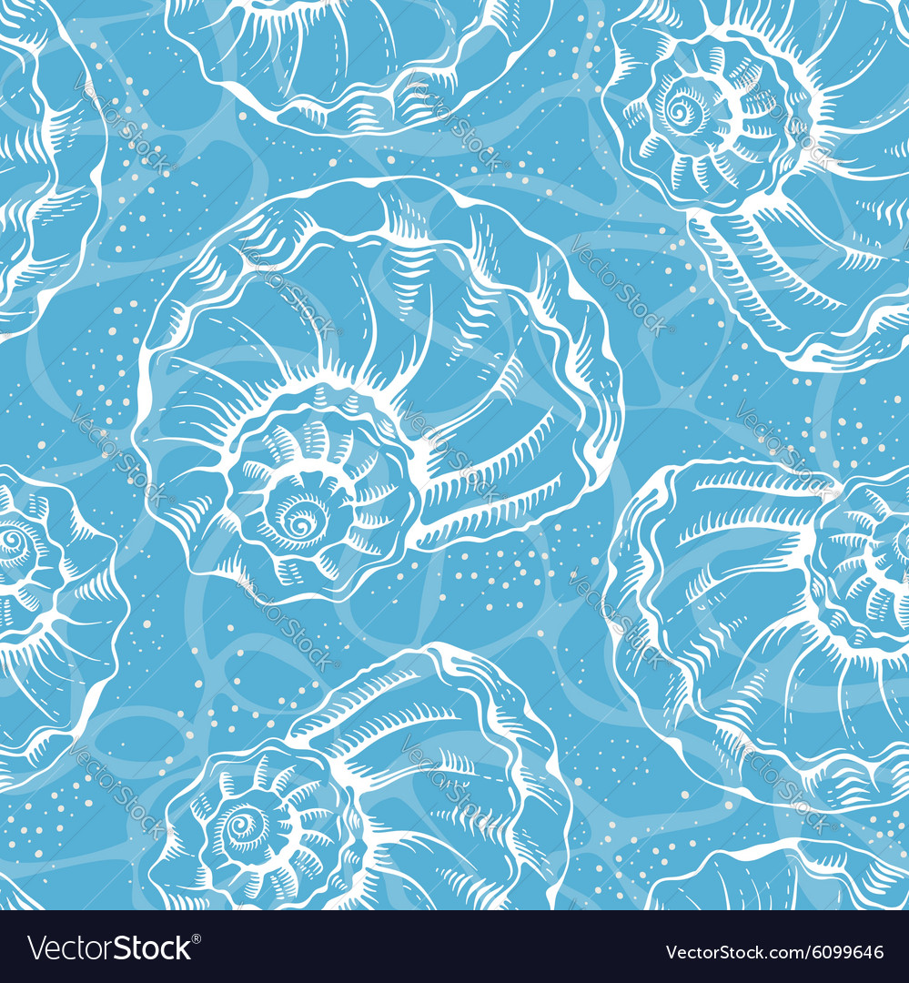 Shell seamless pattern Royalty Free Vector Image