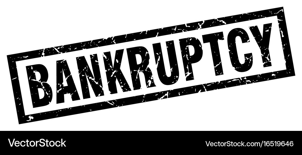 Square grunge black bankruptcy stamp Royalty Free Vector