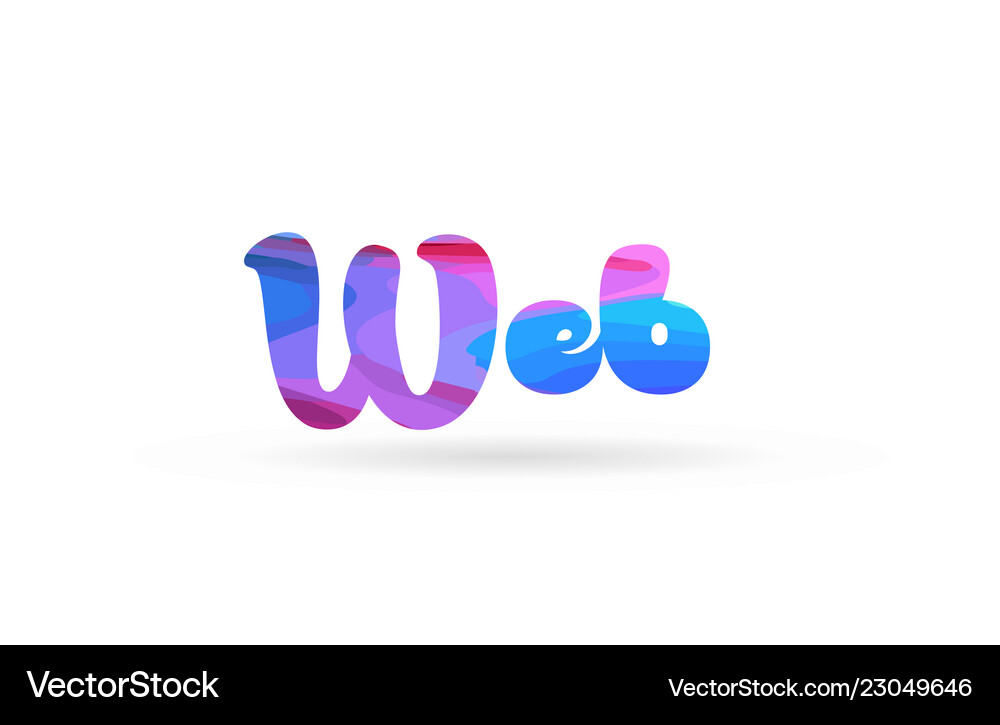 Web pink blue color word text logo icon Royalty Free Vector