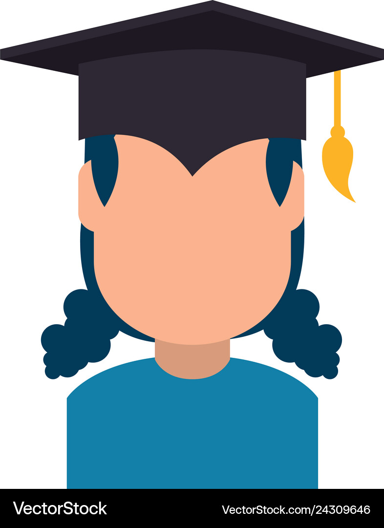Woman student graduated avatar character Vector Image