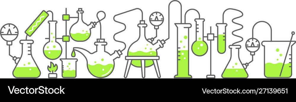 Chemistry Lab Banner - Science & Research Vector Image