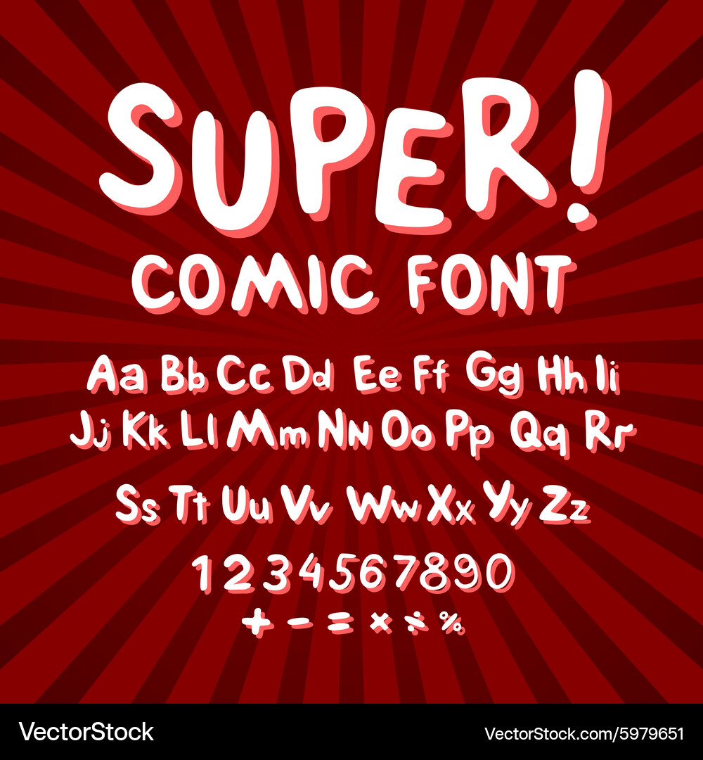 Creative comic font alphabet in style of comics Vector Image