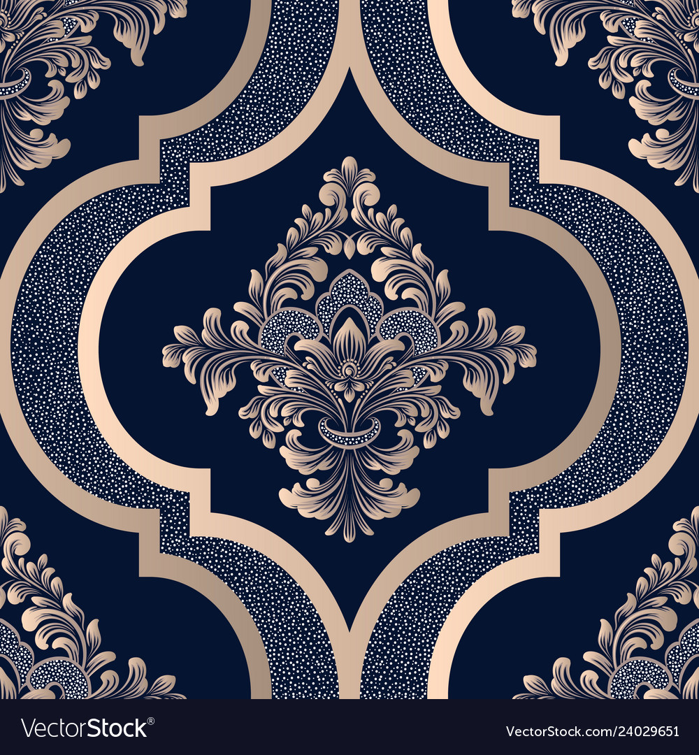 Damask seamless pattern element classical Vector Image Damask seamless pattern element classical Vector Image
