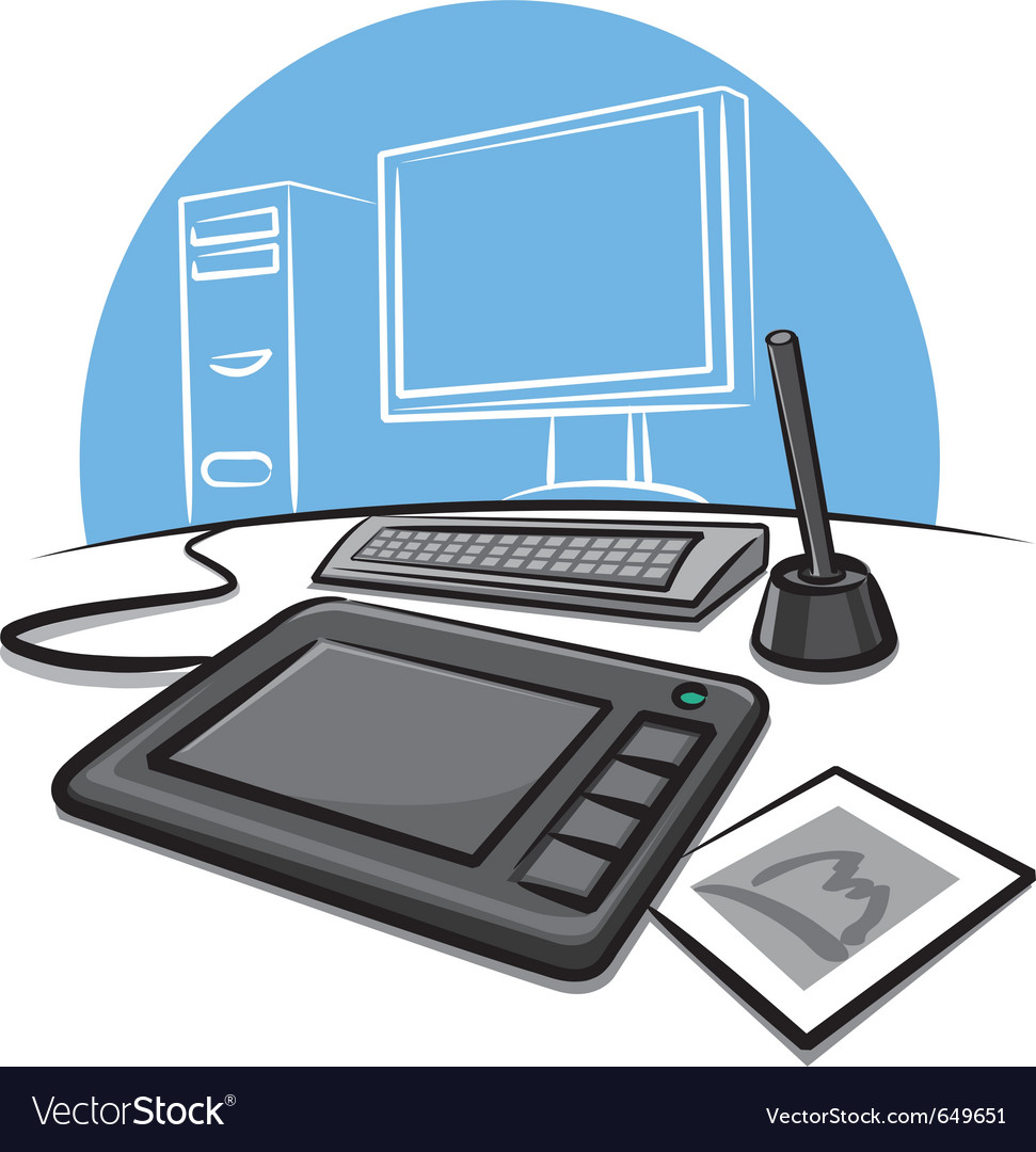 Digital graphic tablet Royalty Free Vector Image