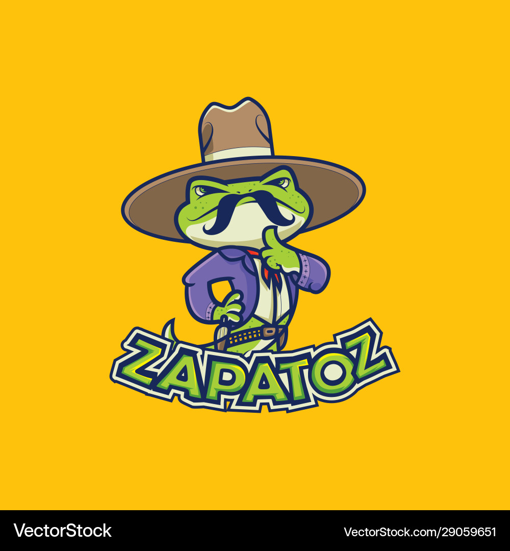 Gecko cowboy cartoon mascot Royalty Free Vector Image