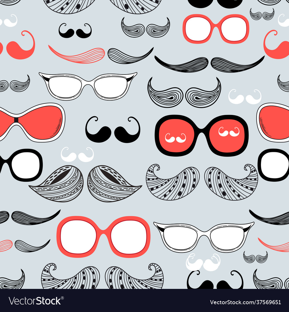 Graphic pattern different mustache Royalty Free Vector Image