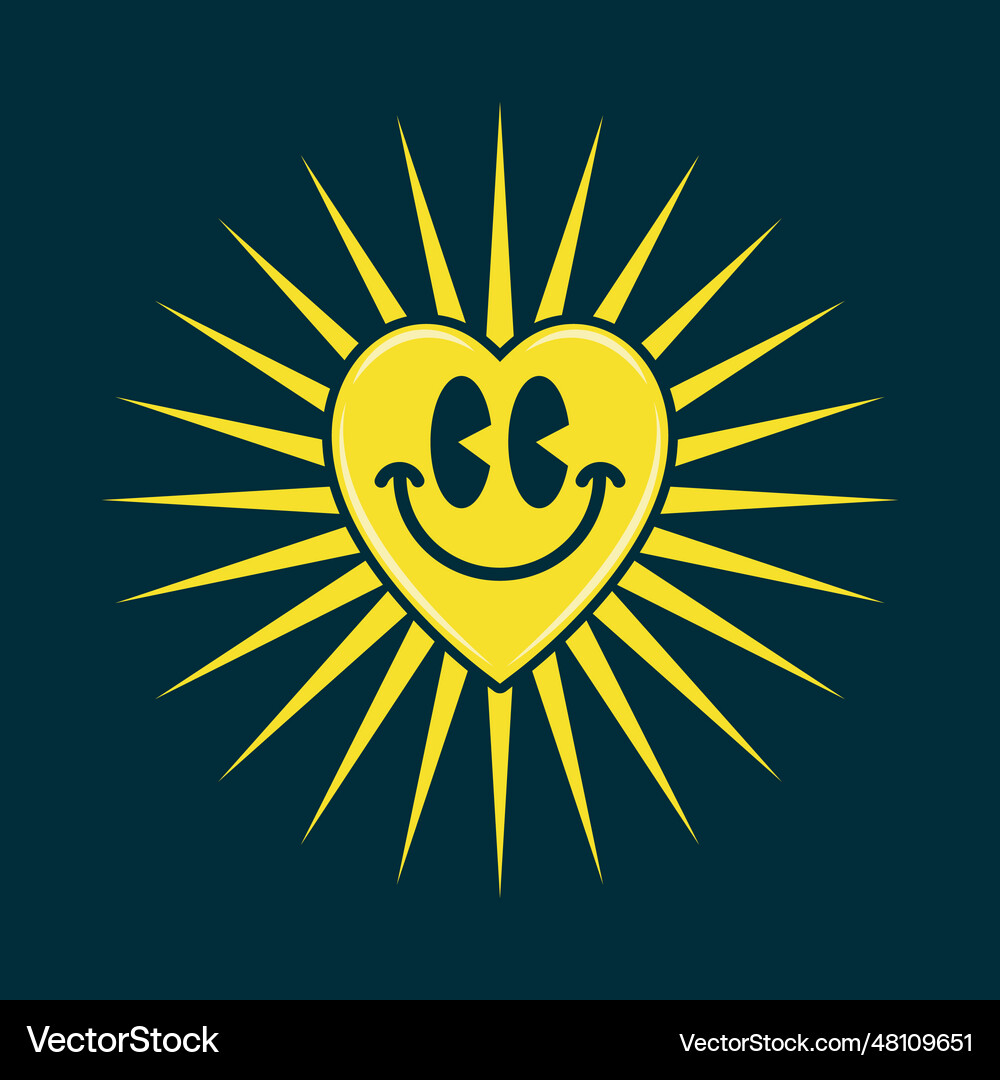 Happiness heart smiling emoji Royalty Free Vector Image