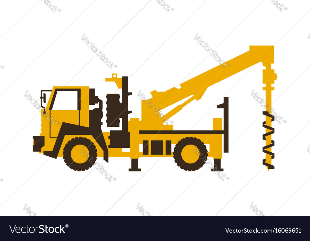 Icon drilling truck construction machinery Vector Image Icon drilling truck construction machinery Vector Image