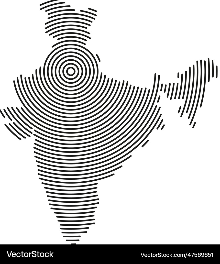 India map country from futuristic concentric Vector Image