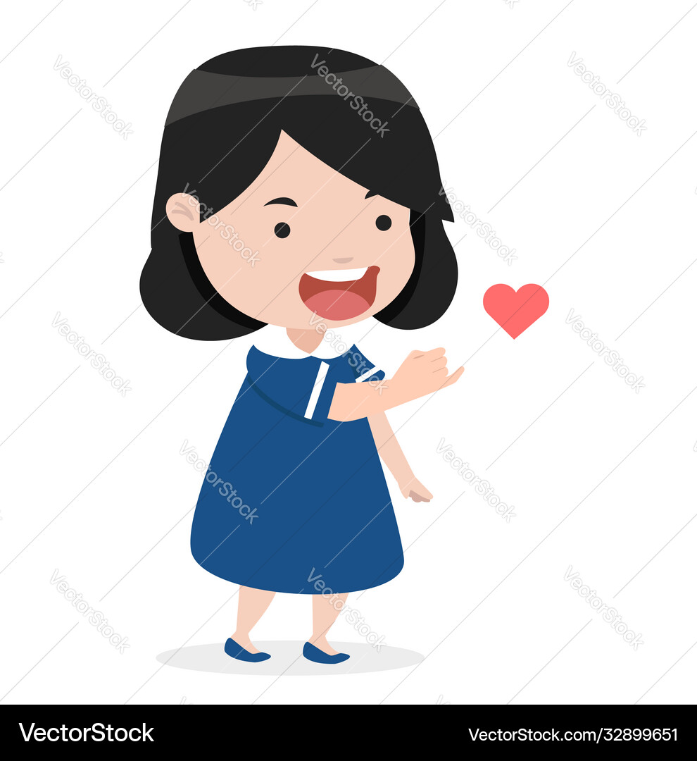 Kid girl promise flat design Royalty Free Vector Image