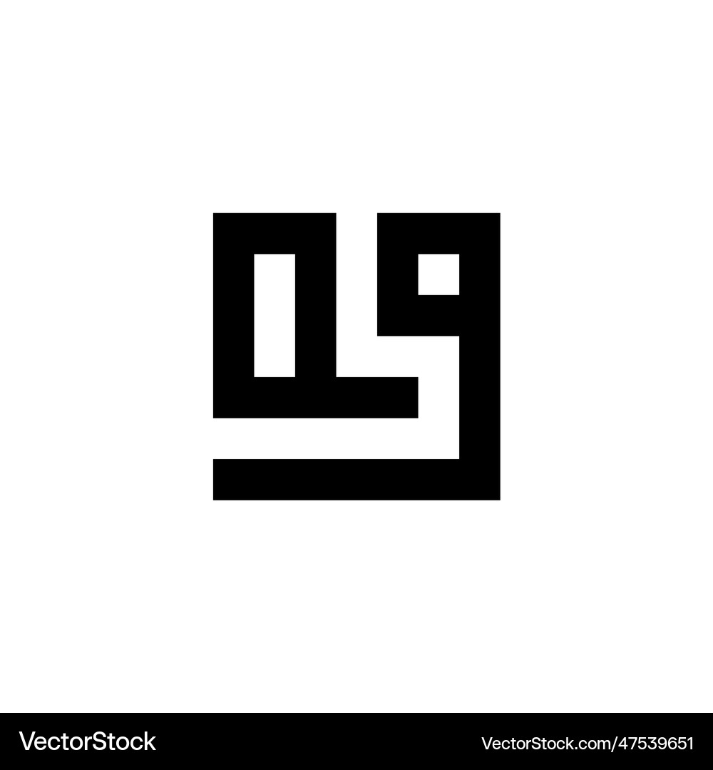 Letter qg square geometric symbol simple logo Vector Image