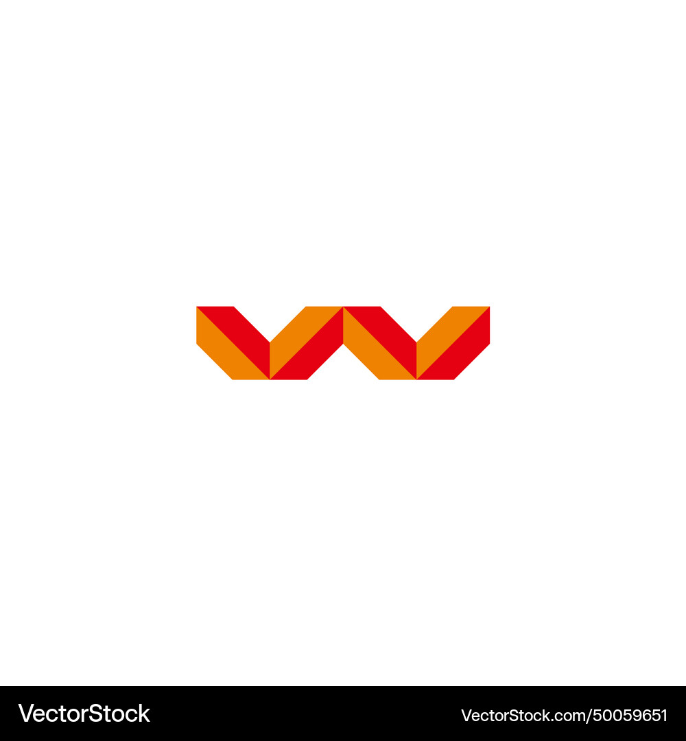 Letter w fold geometric symbol simple logo Vector Image