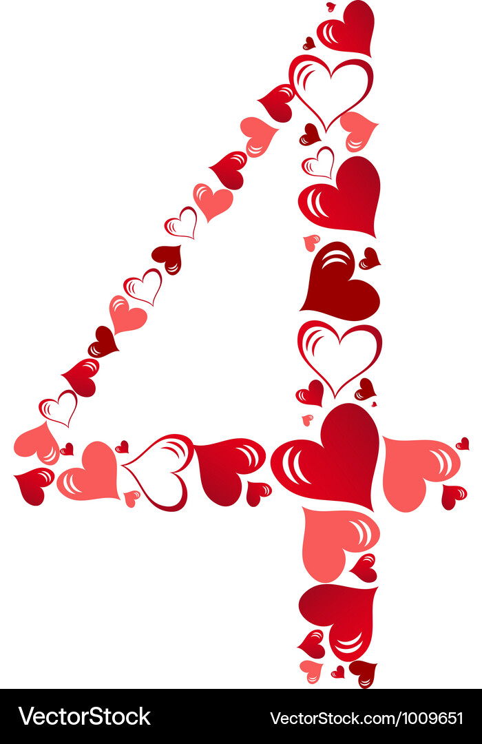 Number of hearts Royalty Free Vector Image - VectorStock