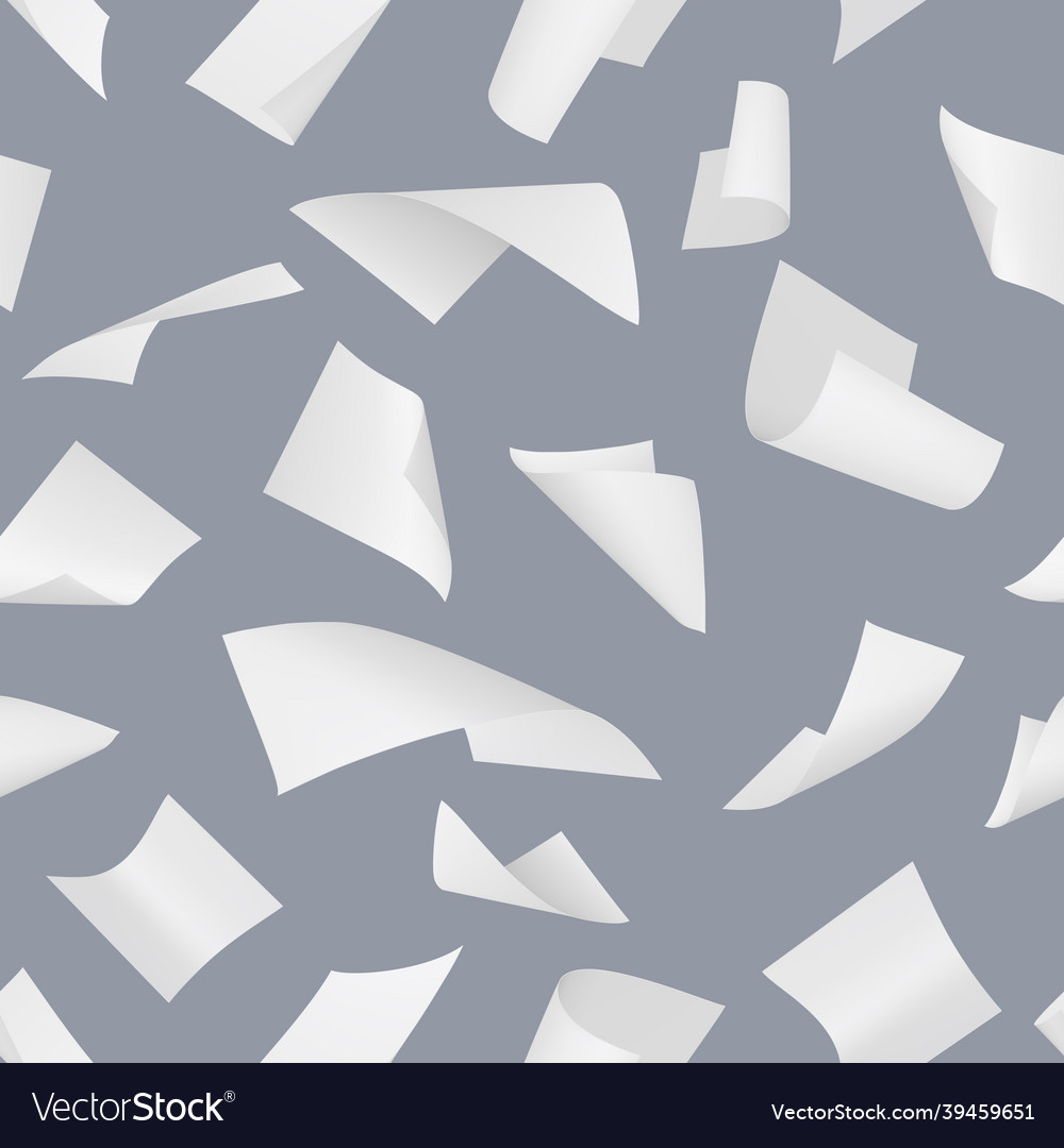 Pattern falling sheets empty papers wind symbols Vector Image