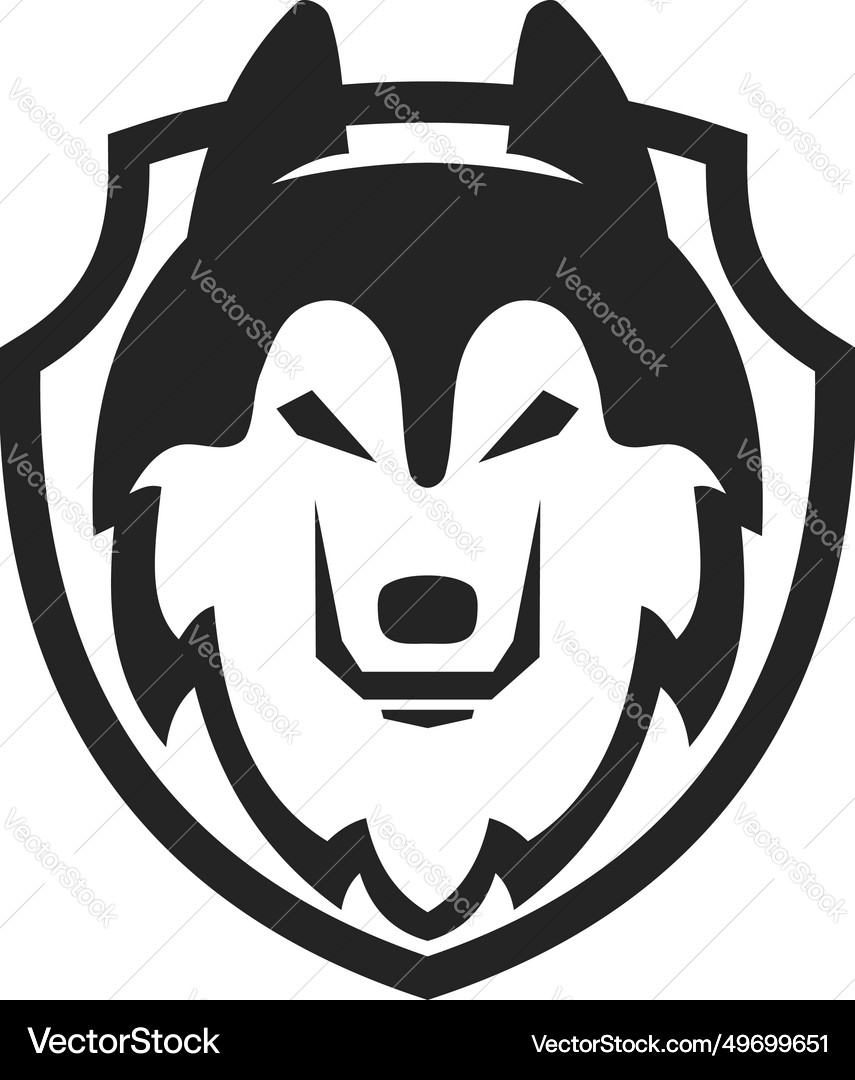 Siberian husky logo template isolated brand Vector Image