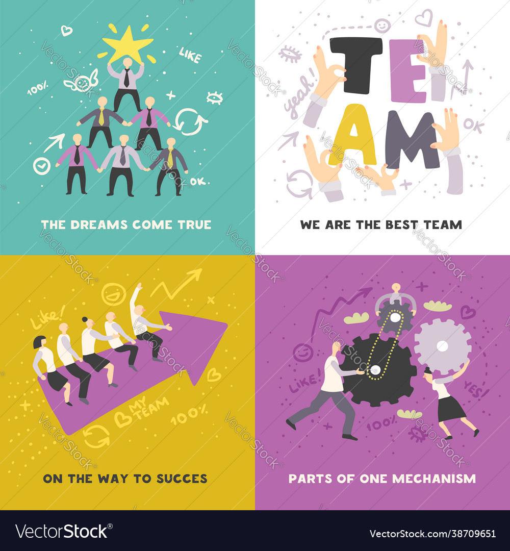 Teamwork concept Royalty Free Vector Image - VectorStock