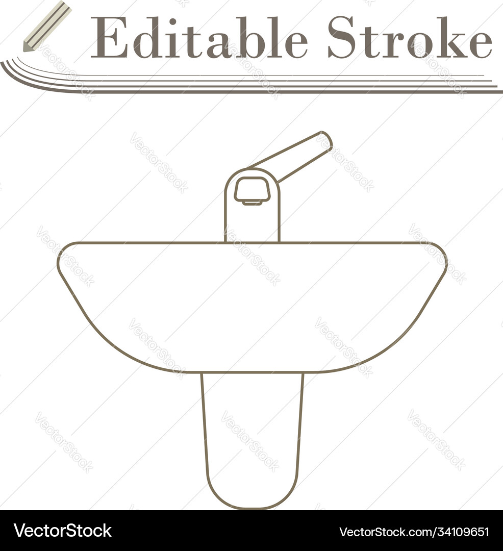 Wash basin icon Royalty Free Vector Image - VectorStock