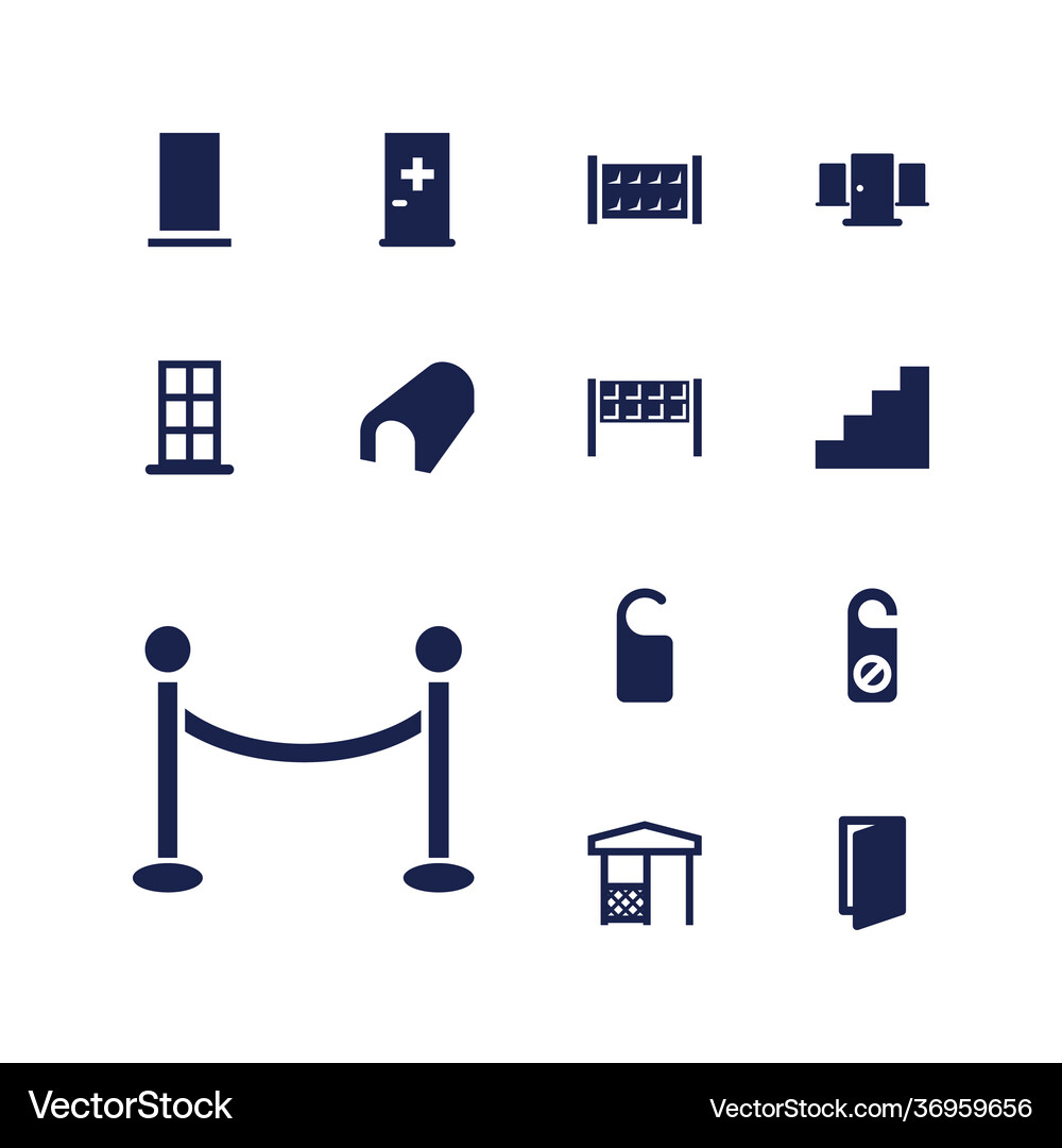 13 entrance icons Royalty Free Vector Image - VectorStock