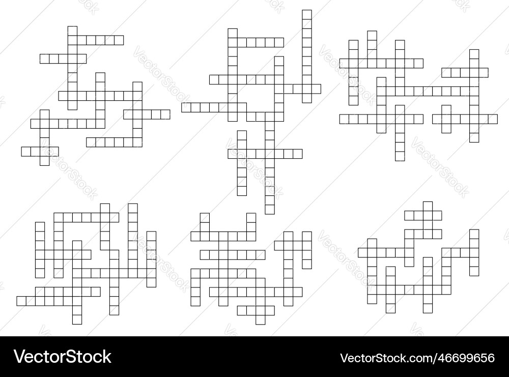 Crossword game grid cross word puzzle Royalty Free Vector