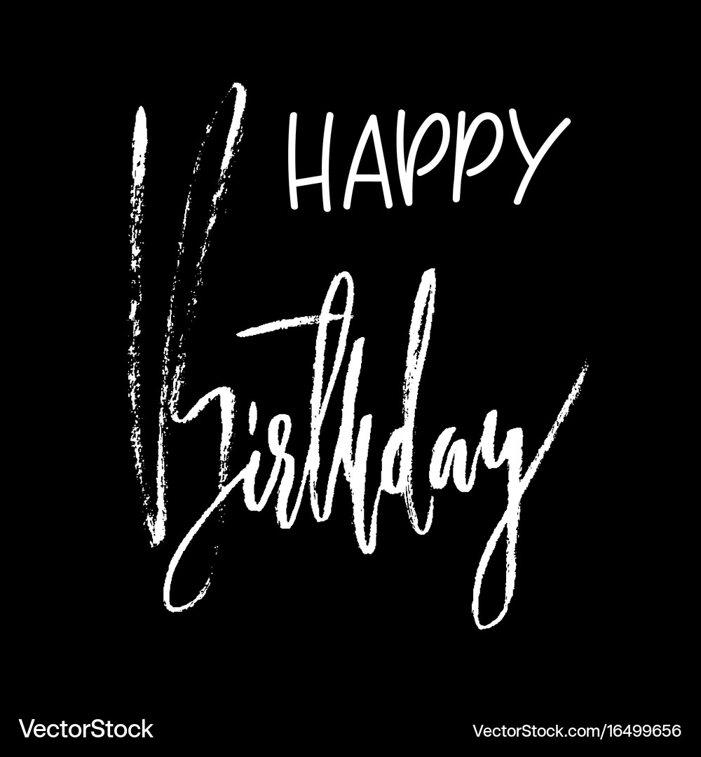 Happy birthday modern brush lettering Royalty Free Vector