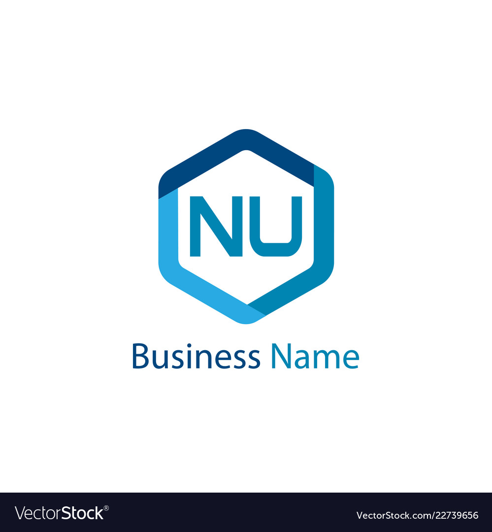 Initial letter nu logo template design Royalty Free Vector