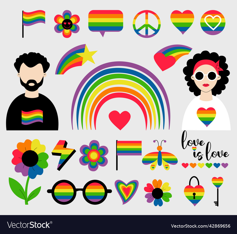 Lgbt pride month collection lgbtq community Vector Image