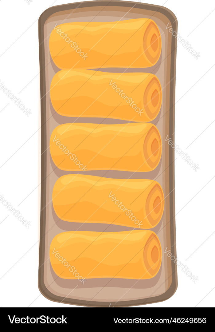 Menu spring roll icon cartoon food cuisine Vector Image