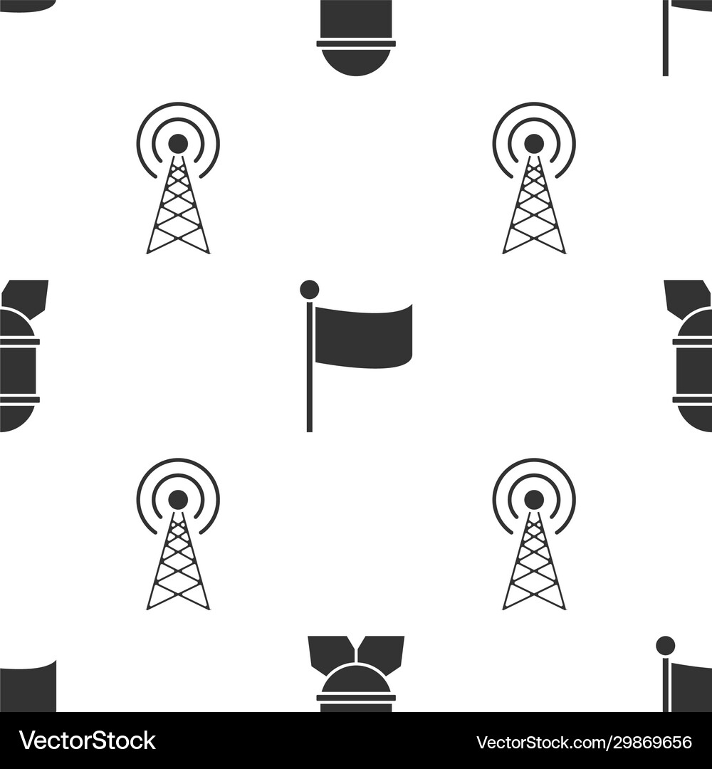 Set aviation bomb flag and radar on seamless Vector Image