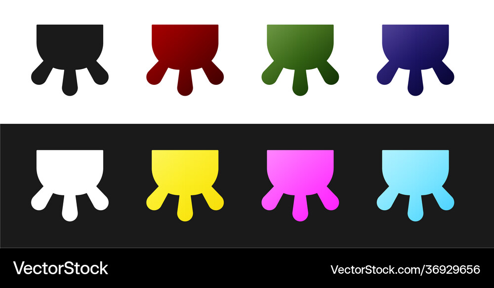 Set udder icon isolated on black and white Vector Image