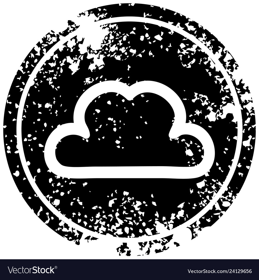 Simple cloud distressed icon Royalty Free Vector Image