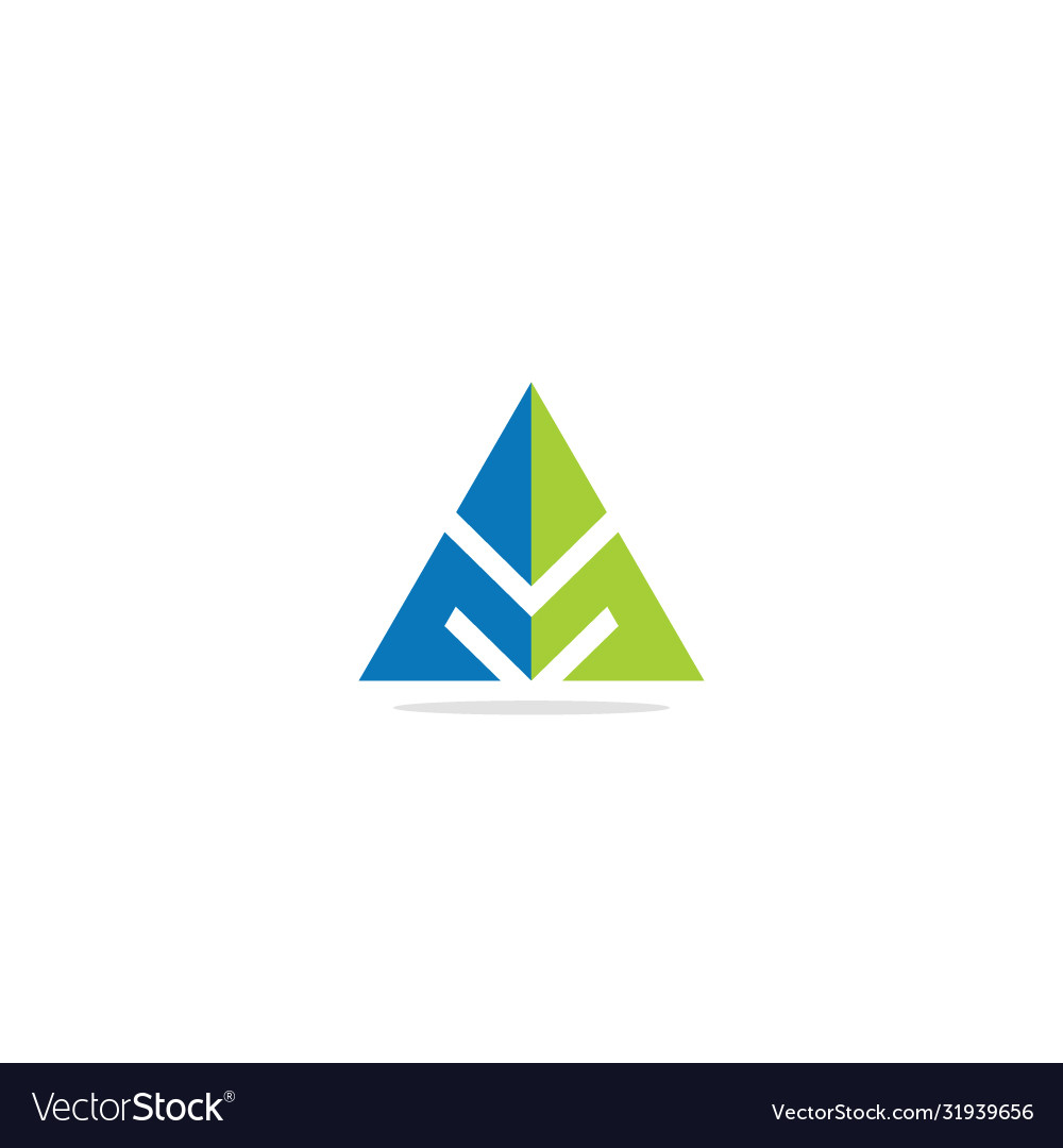 Triangle m initial logo Royalty Free Vector Image