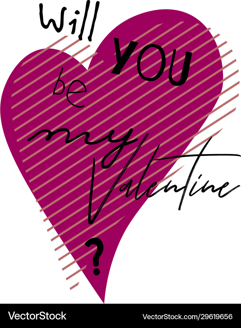 Valentines card with abstract heart and text Vector Image