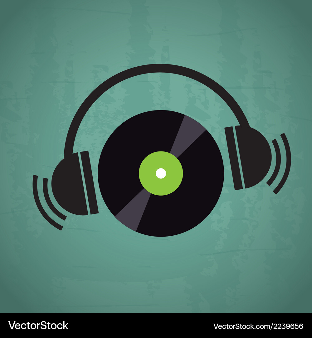 Vinyl design over blue background Royalty Free Vector Image