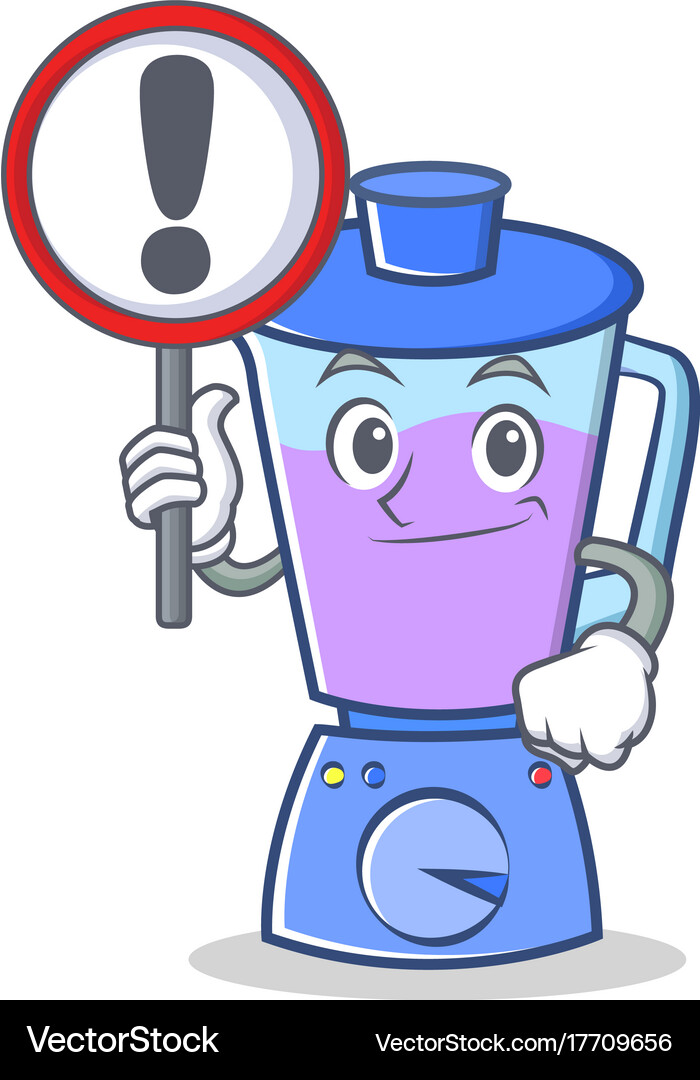 With sign blender character cartoon style Vector Image