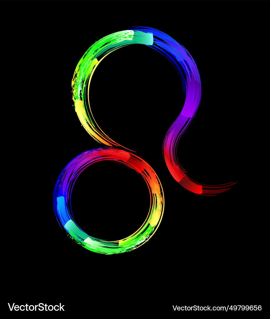 Zodiac sign leo luminescent paint Royalty Free Vector Image