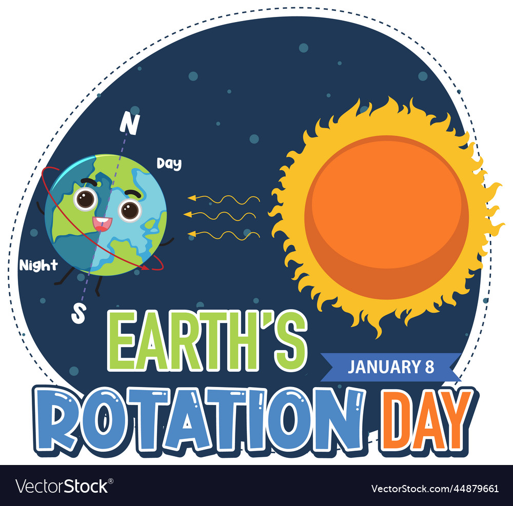 Earth rotation day banner design Royalty Free Vector Image
